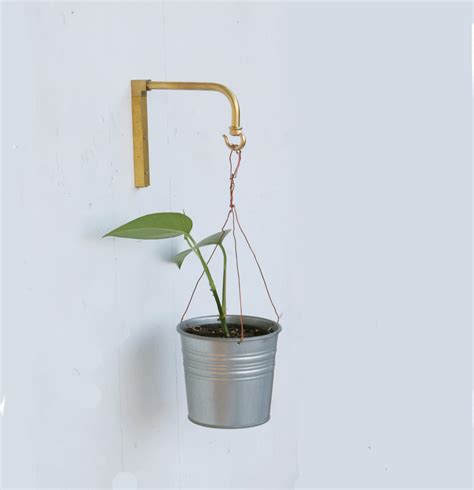 Solid Brass Planter Hanger Brass Wall Hanger Brass Wall Etsy