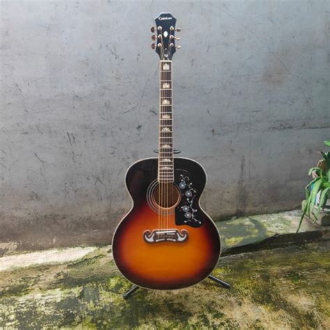 Jual Gitar Akustik Elektrik Epiphone Ej 200 Original Sunburst W Preamp