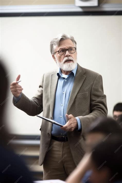 Premium Ai Image Shot Of A University Professor Teaching His Class