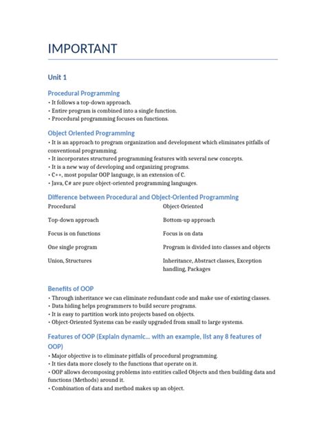 Ooc Completed Notes Pdf Method Computer Programming Inheritance Object Oriented