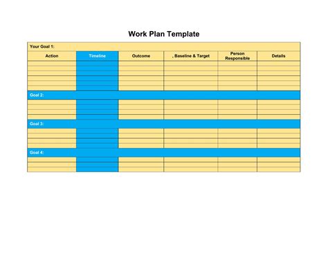 Work Plan Template Spark Premium Template Template Spark