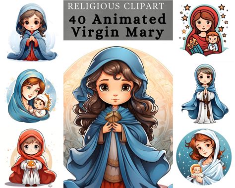 Mary Mother Of Jesus Cartoon Animated Virgin Mary Clipart Cartoon