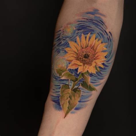 Watercolor Tattoo Sunflower