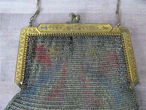 Antique Victorian Purse Mesh Chatelaine Purse Antique Evening Bag Purse