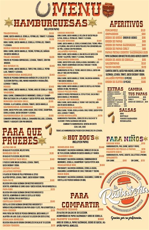 Carta De La Rusbaleña Restaurante Agua Prieta