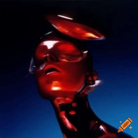 Pop Surreal Photography Featuring Iridescent Red Glass Statue On Craiyon