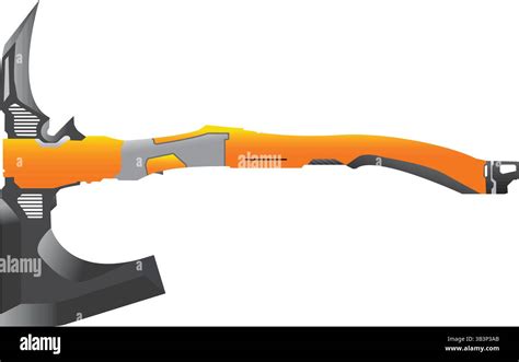 Futuristic Tactical Axe Vector Sci Fi Battle Axe Vector Stock Vector