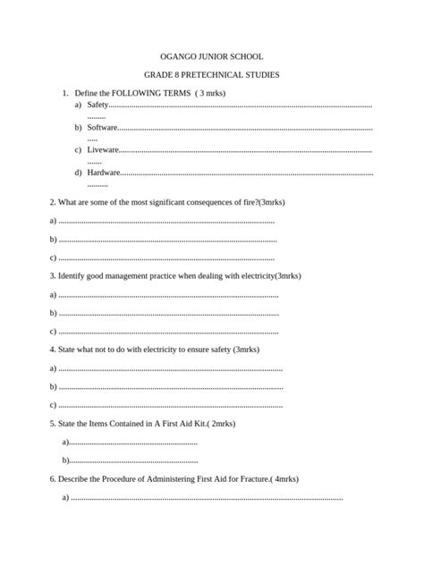 Pretech Grade 8 Pdf Safety Public Safety