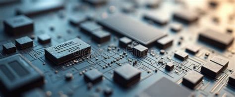 Intricate Close Up Of A Modern Microchip Circuit Board Stock Image