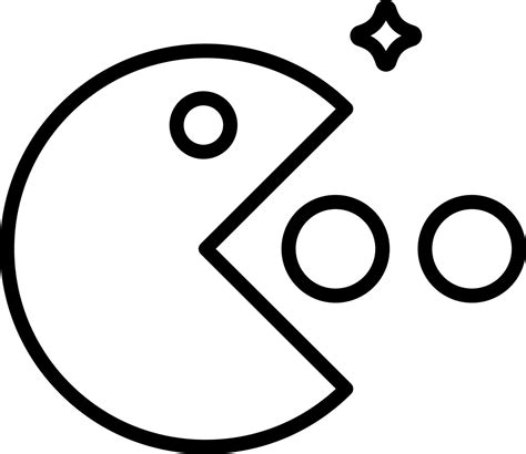 Pac Man Icon In Line Art 24282278 Vector Art At Vecteezy