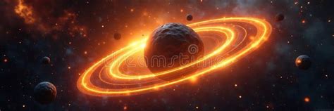 Golden Light Spiraling Around A Dense Asteroid Amidst An Asteroid Field