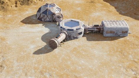 3d Model Martian Base Vr Ar Low Poly Cgtrader