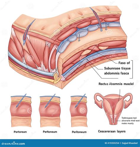 Detailed Anatomical Illustration Depicting The Abdominal Wall And