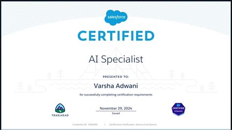Varsha Adwani On Linkedin Salesforcecertified Aispecialist