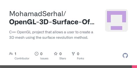 GitHub MohamadSerhal OpenGL D Surface Of Revolution C OpenGL Project That Allows A User To