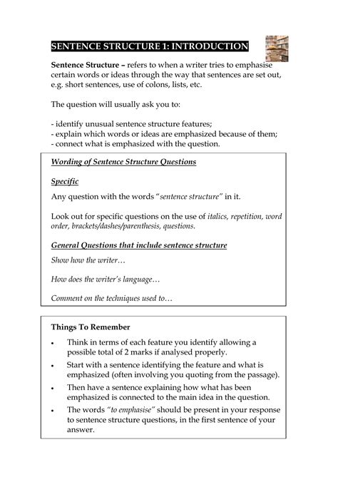 SENTENCE STRUCTURE INTRODUCTION