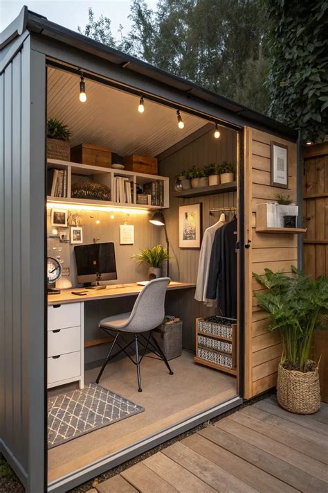 Shed Office Update Wood Ideas Small Deck Shed Outdoor Office