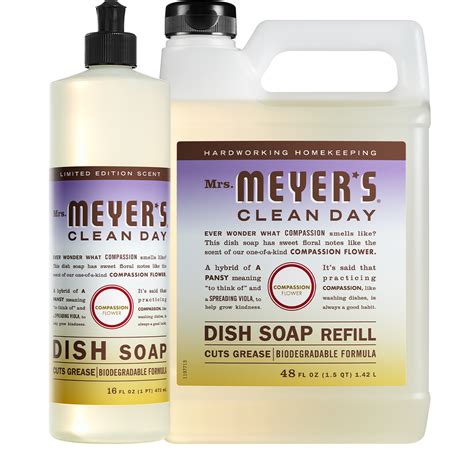 Mrs Meyers Compassion Flower Liquid Hand Soap And Refill Set Mrs