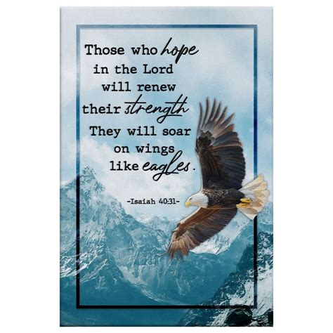 Isaiah 4031 Niv Those Who Hope In The Lord Wall Art Canvas Soaring