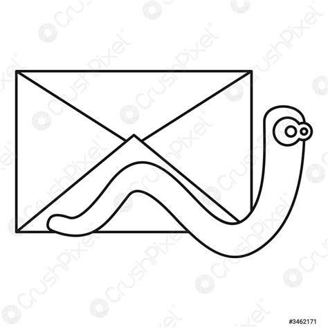 Mail Virus Worm Icon Outline Style Stock Vector 3462171 Crushpixel
