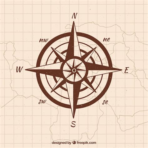 Hand Drawn Map Compass Background Vector Free Download