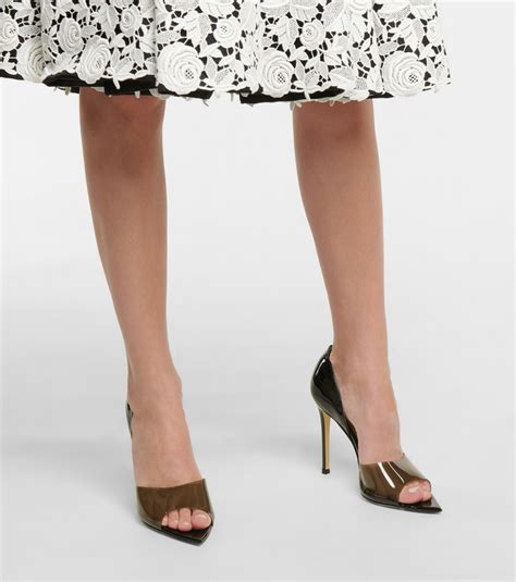 Gianvito Rossi Bree Leather And Pvc Peep Toe Pumps Gianvito Rossi