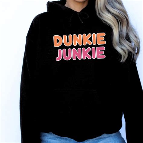 Dunkie Junkie Donut Hoodie Coffee Lover Unisex Sweatshirt Etsy