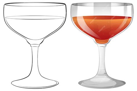 Premium Vector Empty And Full Wine Glass Illustration