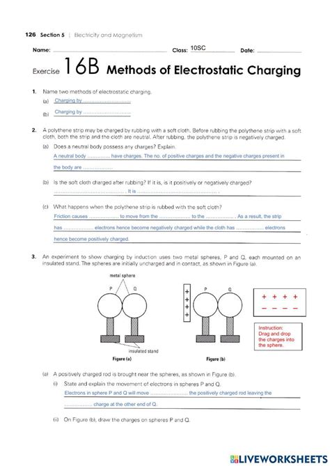Electrostatic Charging Online Exercise For Live Worksheets