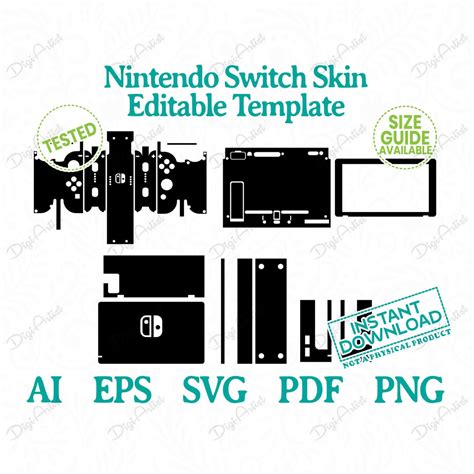 Ns Switch Oled Skin Editable Template By Digiartist Store Switch