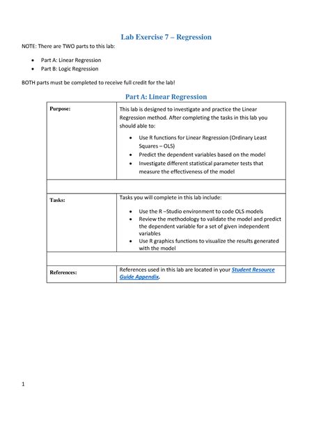 Foundations Of Data Lab 7 Lab Exercise 7 Regression Note There Are
