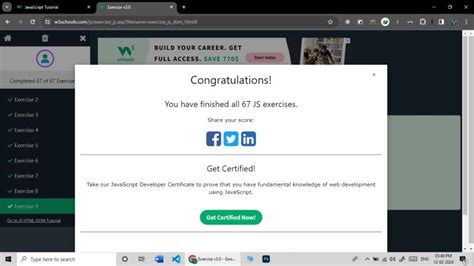 completed javascript exercises on w3schools vikrant ruhela posted on