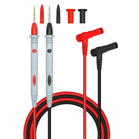 Electchn Multimeter Test Leads Gold Plated Test Probes With 4mm Banana