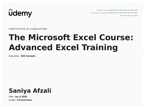 udemy dataanalysis microsoftexcel learningneverstops ai… saniya