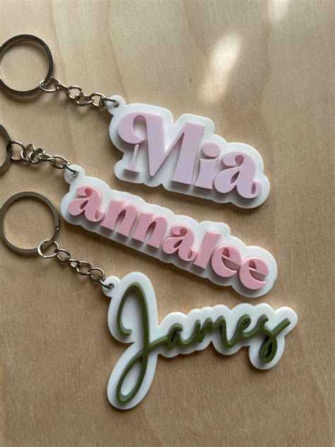 Personalized Name Keychains Backpack Tag Book Bag Name Tag Custom Name Keychain Laser