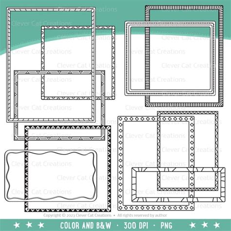 Frames And Borders Clipart 4 By Clever Cat Creations Clip Art Tpt