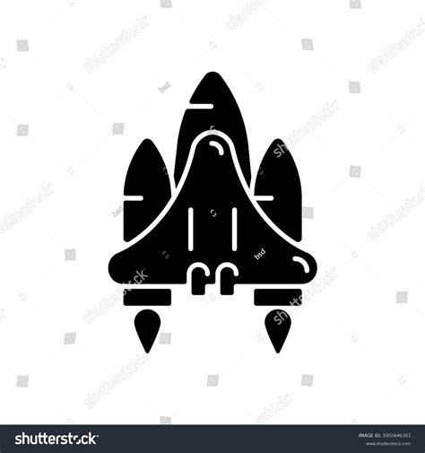 Space Shuttle Black Glyph Icon Orbital Stock Vector Royalty Free 2055646301 Shutterstock