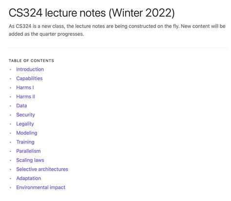 stanford cs 324 large language models lecture notes 2022 a handy