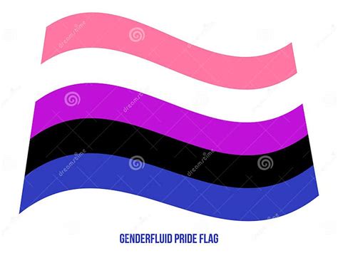 Genderfluid Pride Flag Waving Vector Illustration Designed With Correct