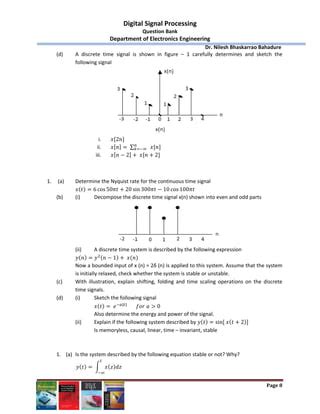 Question Bank Digital Signal Processing PDF Physics Science