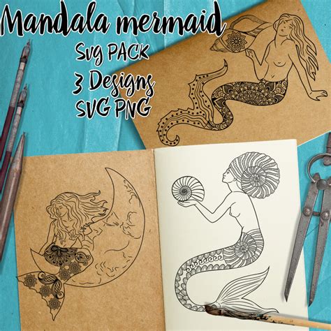 Mandala Mermaid Svg Files Masterbundles