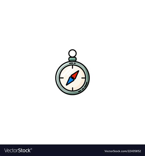 Compass Flat Royalty Free Vector Image Vectorstock