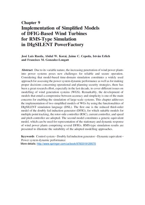 pdf implementation of simplified models of dfig based wind turbines