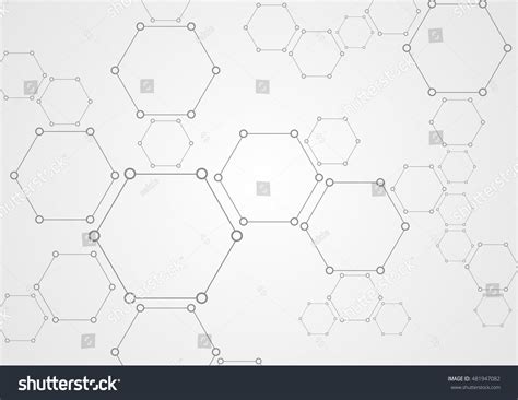 Molecular Hexagons Structure Abstract Tech Background Stock Vector