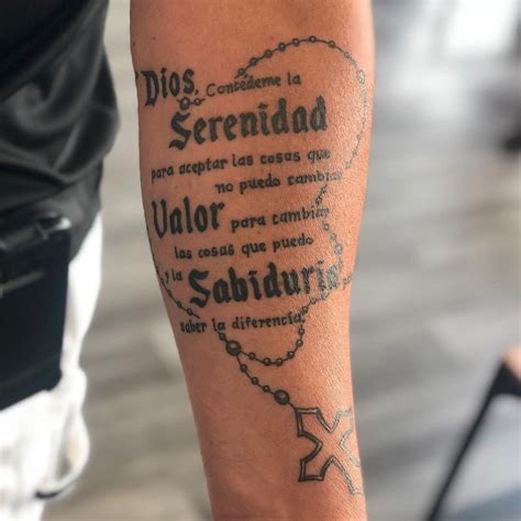 Serenity Prayer In Spanish Tattoo
