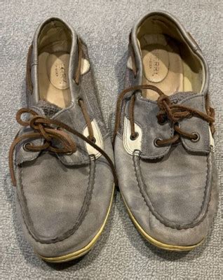 Sperry Top Sider Shoes Womens Size 95 Gray Leather Boat Deck Loafers Shoes Ebay