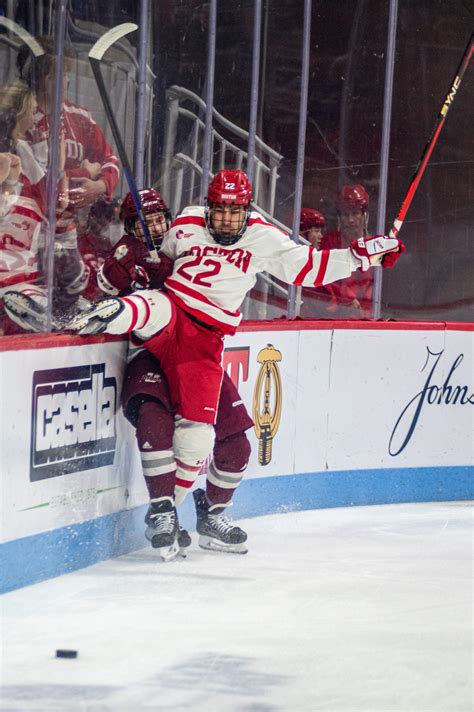 Bu Sophomore Bryan Carrabes Checks A Umass Player Into The Wall Wtbu Radio