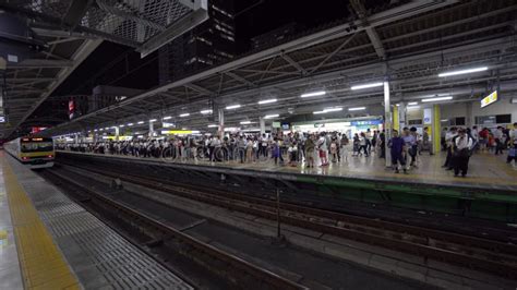 Local Commuter Train Leaving A Subway Station Tokyo Japan Stock Video