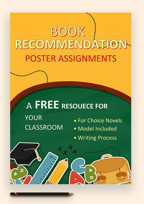Word Of Yellow Book Recommendation Poster Docx Wps Free Templates