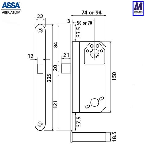 Assa 2788 Modular Deadbolt Lockcase 50mm